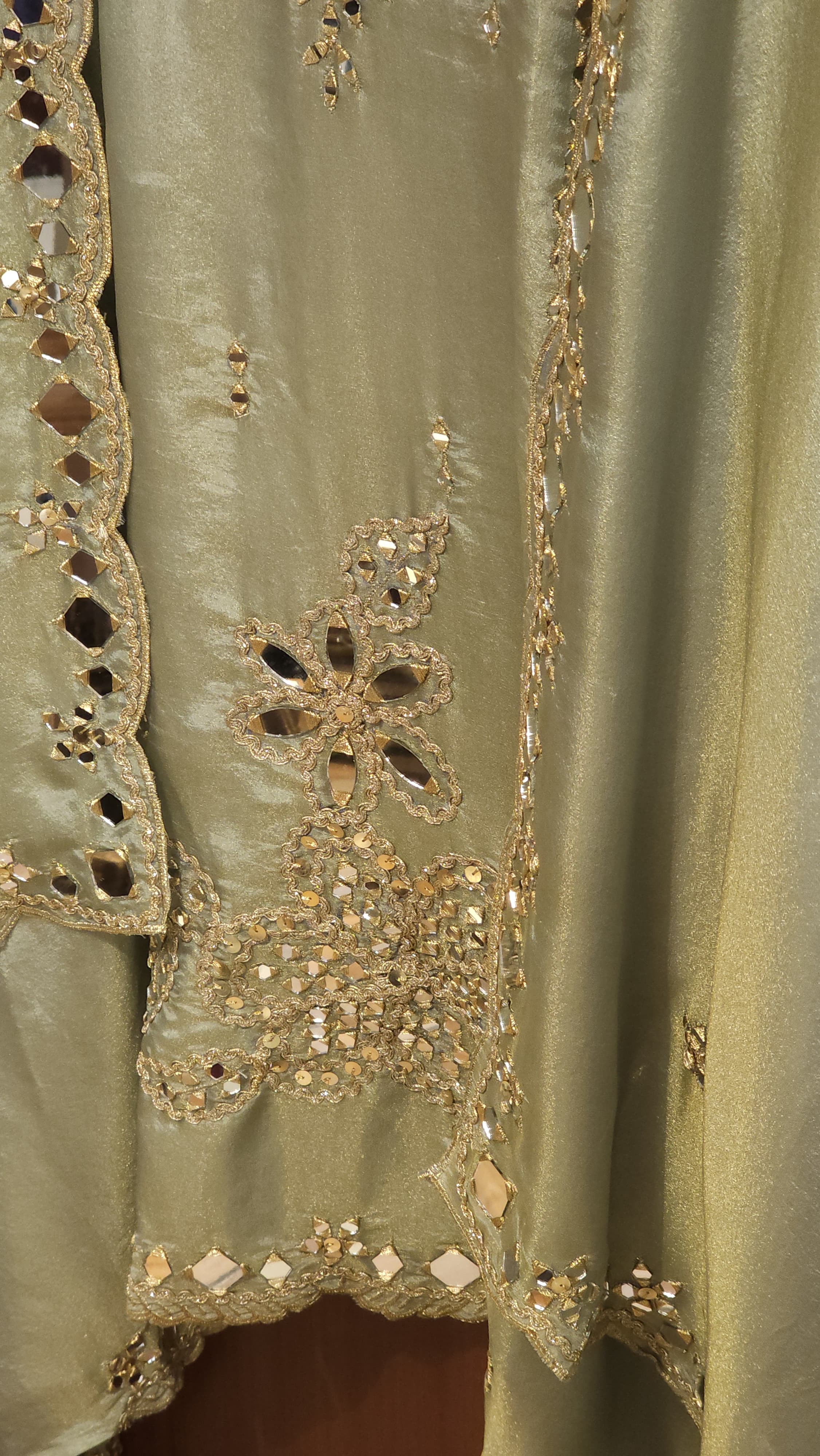 Luxury Mirror Work Ensemble - New Sage Green – Parkash Shoppe