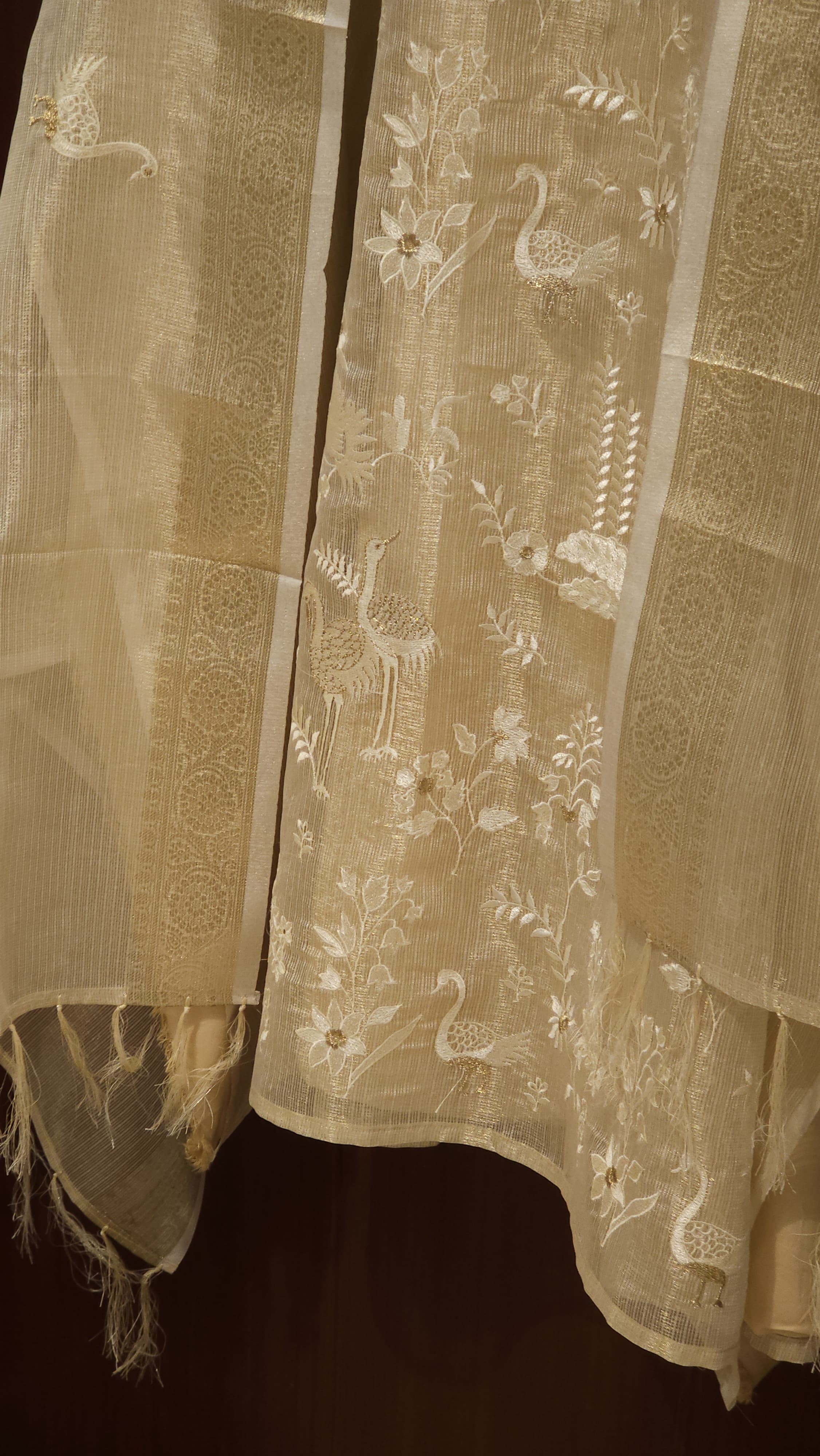 Kota Doria Suit with Flamingo's in Thread Embroidery – Parkash Shoppe